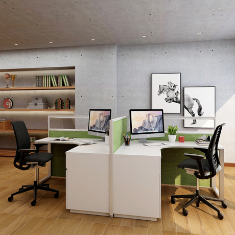 2 Person Office Cubicle Desk