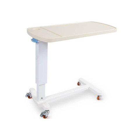 Medical Adjustable Overbed Bedside Table with Wheels