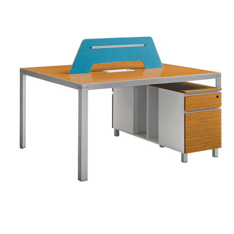 Modern Bambu Office Workstation With Side Cabinets|For 2 persons|Double ...