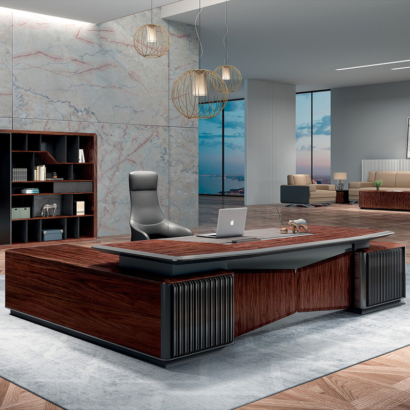 Luxury Modern L Shaped CEO Office Executive Desk